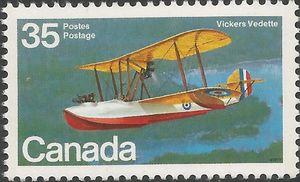 Stamp: Vickers Vedette (Canada(Canadian Aircraft (1st series). Flying ...