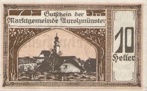 Banknote: 10 Heller (Austrian Notgeld(Aurolzmünster) Jak:69b-10