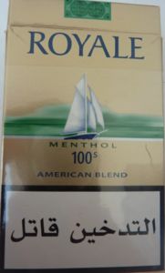 Cigarette Pack: Royale Menthol 100s (TunisiaCol:TN-CT-0008