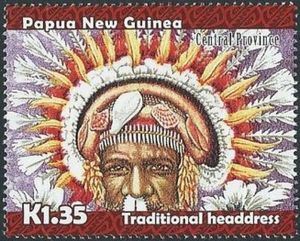 Stamp: Koiari Traditional Headdress, Central Province (Papua New Guinea ...
