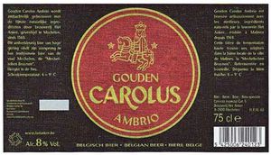Drink Label: Gouden Carolus Ambrio (Brouwerij Het Anker, BelgiumCol:BE ...