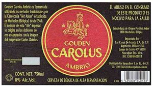 Drink Label: Gouden Carolus Ambrio (Brouwerij Het Anker, BelgiumCol:BE ...