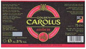 Dranketiket: Gouden Carolus Ambrio (Brouwerij Het Anker, BelgiëCol:BE ...