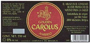 Drink Label: Gouden Carolus Ambrio (Brouwerij Het Anker, BelgiumCol:BE ...