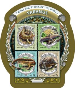 Sello: Fauna and Flora of the World - Varanus (Maldivas(Fauna and Flora ...