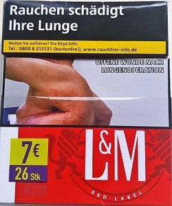 Sigaretten pakje: L&M Red Label (Duitsland, Bondsrepubliek(L&M Red ...