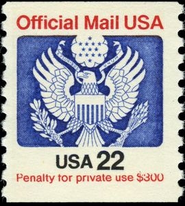 Stamp: Official Mail - Stylized eagle (United States of America ...