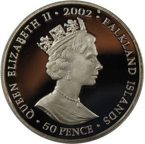 Coin: 50 Pence (Queen's Golden Jubilee - CuNi - Color) (Falkland ...