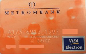 Bank Card: Metcombank VE (Metkombank, Russia) Col:RU-VE-0209.01