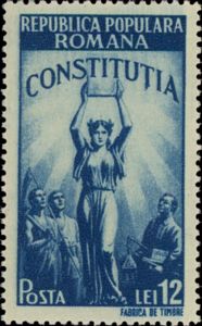 Stamp: Symbolism (Romania(New Constitution (1948)) Mi:RO 1120,Sn:RO 683 ...