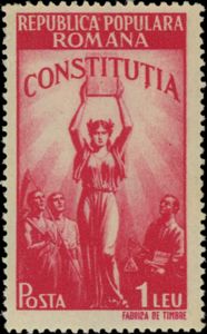 Stamp: Symbolism (Romania(New Constitution (1948)) Mi:RO 1118,Sn:RO 681 ...