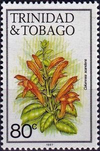 Stamp: Columnea scandens (Trinidad and Tobago(Flowers Definitives 1983 ...
