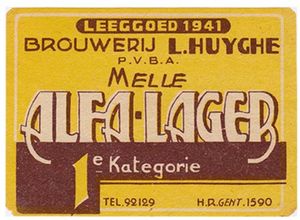Drink Label: Alfa-Lager (Brouwerij Huyghe, BelgiumCol:BE-BEER-014914
