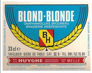 Drink Label: Tafelbier Blond-Blonde (Brouwerij Huyghe, BelgiumCol:BE ...