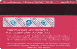 Bank Card: Brd (Brd Groupe Societe Generale, RomaniaCol:RO-MS-0046.03