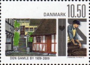 Stamp: Aarhus-the old town (Denmark(Danish Houses 2009) Mi:DK 1520,Sn ...