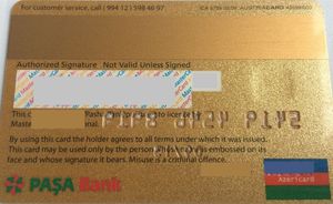 Tarjeta de Banco: Pasha Bank MC Gold (Pasha Bank, Azerbaiyán) Col:AZ-MC ...