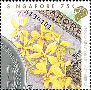 Stamp: Orchid Currency Note (Singapore(Currency Notes and Coins) Mi:SG ...
