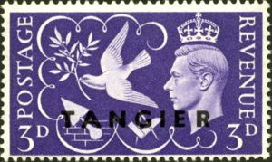 Stamp: Peace, overprinted (Tangier, British Post Office(Victory ...