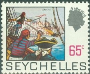 Stamp: Corsairs attacking merchantman (Seychelles(Internal Self ...