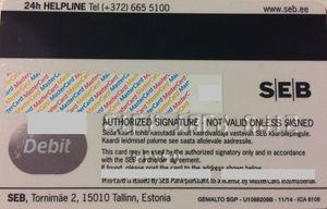 Bank Card: Green design-12 (SEB Pank, EstoniaCol:EE-MC-0148