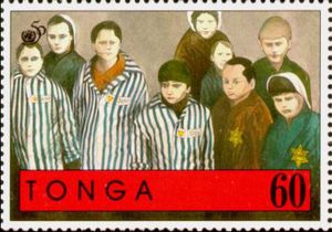 Stamp: UN50 - Holocaust Survivors (Tonga(50th Anniversary of United ...