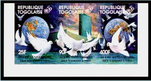 Stamp: UN50 Imperforate Se-Tenant triple (Togo(50th Anniversary of ...