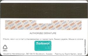 Bank Card: Handelsbanken Bankkort (Handelsbanken, SwedenCol:SE-VI-0021