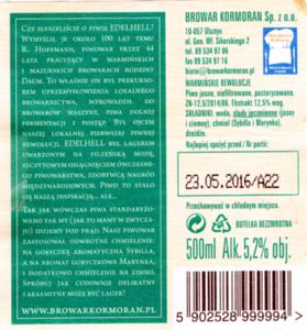 Drink Label: Kormoran Warminskie (Browar Kormoran Olsztyn, PolandCol:PL ...