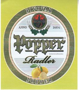 Drink Label: Popper radler (Pivovar Vyhne, SlovakiaCol:SK-BEER-002641