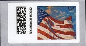 Stamp: US Flag ATM stamp (United States of America(Computer Vended ...