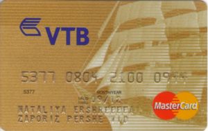 Bank Card: MasterCard Gold (VTB Bank, UkraineCol:UA-MC-0544.01