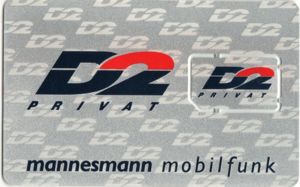 Тэлефанічная картка: Mannesmann D2-Privat - Klaus Ludwig (Vodafone ...