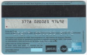Bank Card: Amex del HSBC (HSBC, ArgentinaCol:AR-AE-0007.02