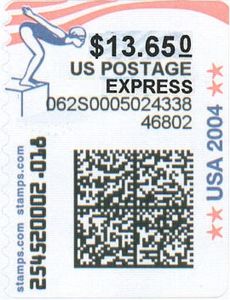 Stamp: Swimming (United States of America(Personal Computer Postage) Sn ...