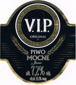 Drink Label: V.I.P., Original Pivo Mocne Jasne (Zakłady Piwowarskie ...