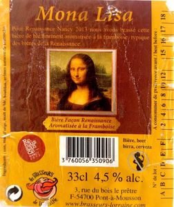 Drink Label: Mona Lisa (Les Brasseurs De Lorraine, FranceCol:FR-BEER-000066