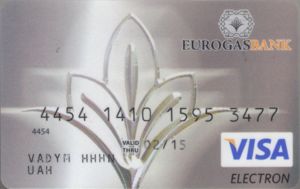 Bank Card: Visa Electron (Eurogasbank, UkraineCol:UA-VE-0348.02