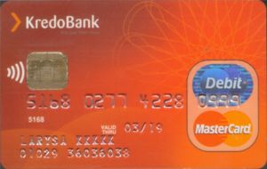 Bank Card: MasterCard Debit (Kredobank, UkraineCol:UA-MC-0552.01