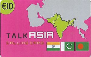 Telefonkarte: TALK ASIA, flags, map of Asia, CALLING CARD (Test, Proof ...