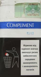 Cigarette Pack: Compliment Blue Super Slims (UkraineCol:UA-CT-0396