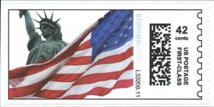 Stamp: Statue of Liberty and Flag (United States of America(Personal ...