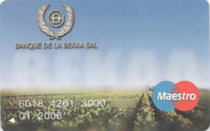 Bank Card: Maestro (Banque de la Bekaa SAL, Lebanon) Col:LB-MS-0001