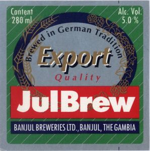 Etiqueta de bebida: Jul Brew Export (Banjul Breweries Ltd, GambiaCol:GM ...