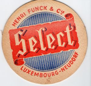 Beer Coaster: Henri Funck (Brasserie de Luxembourg Mousel-Diekirch S.A ...