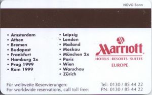 Hotel Card: Marriott Europe (Marriott, Germany, Federal Republic) Col ...