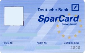 Bank Card: Deutsche Bank SparCard (Deutsche Bank, Germany, Federal ...