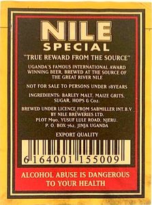 Etiqueta de bebida: Nile Special (Nile Breweries LTD., UgandaCol:UG ...