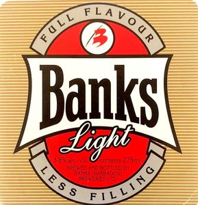 Etiqueta de bebida: Banks Light (Banks Barbados Breweries LTD ...