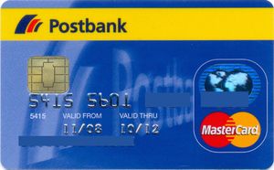 Bank Card: Postbank MC 08 (Postbank, Germany, Federal RepublicCol:DE-MC ...